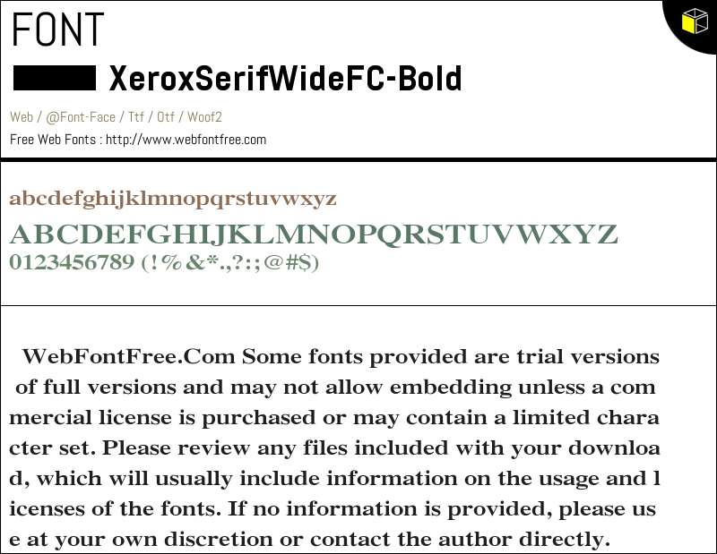 Xerox Serif Wide Bold Fonts Downloads - WebFontFree.Com