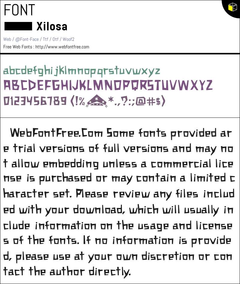 Xilosa Fonts Downloads - WebFontFree.Com