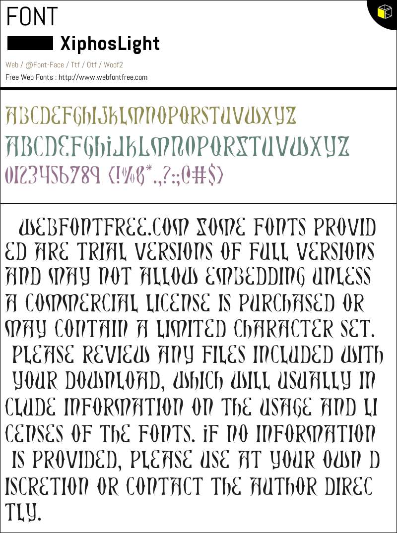 Xiphos Light Fonts Downloads - WebFontFree.Com