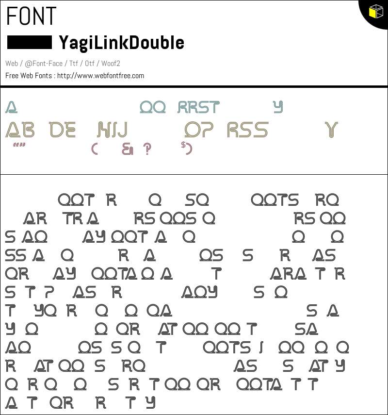 Yagi Link Double Fonts Downloads - WebFontFree.Com