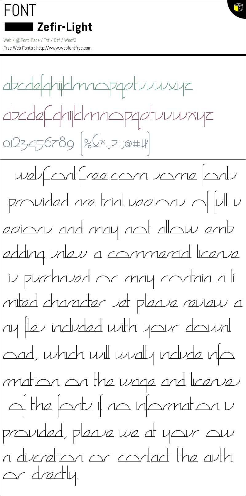 Zefir Light Fonts Downloads - WebFontFree.Com