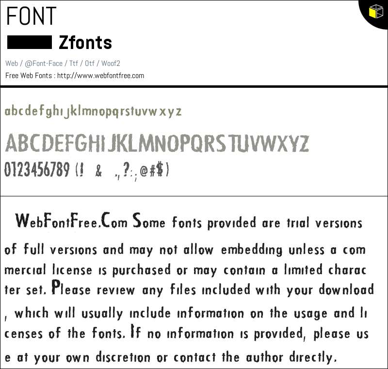 Zfonts Fonts Downloads - WebFontFree.Com