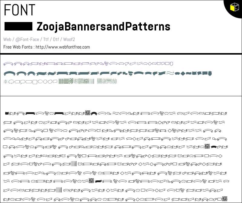 Zooja Banners and Patterns W05 Fonts Downloads - WebFontFree.Com