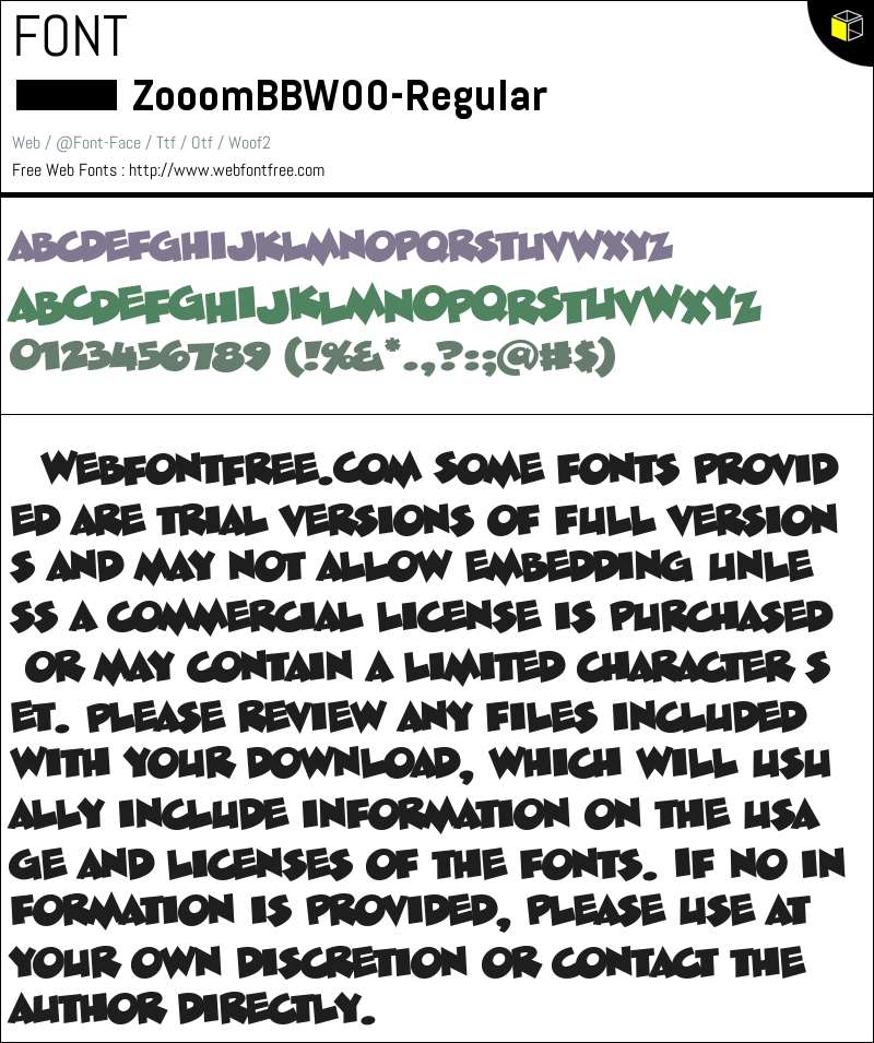 Zooom BB W00 Regular Fonts Downloads - WebFontFree.Com