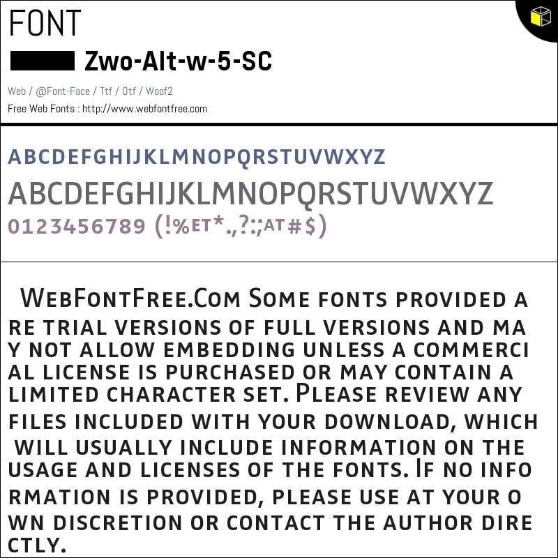 Zwo-Alt-w-5-SC 字体 下载 - WebFontFree.Com