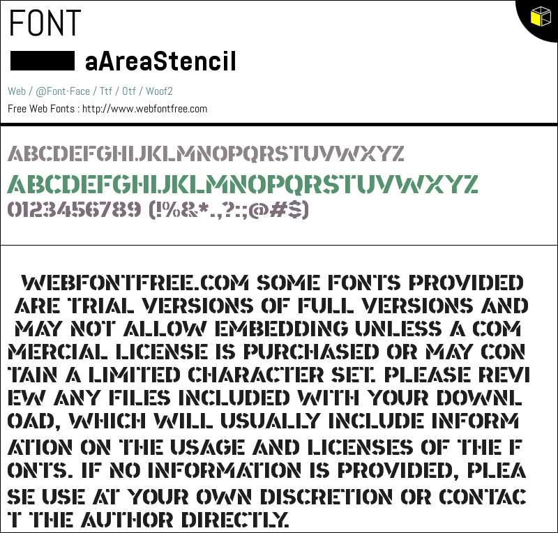 Area Stencil Fonts Downloads - WebFontFree.Com
