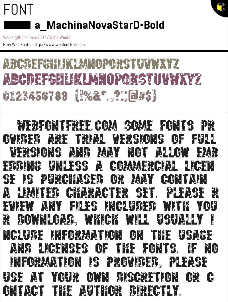 a_MachinaNovaStarD Bold Fonts Downloads - WebFontFree.Com