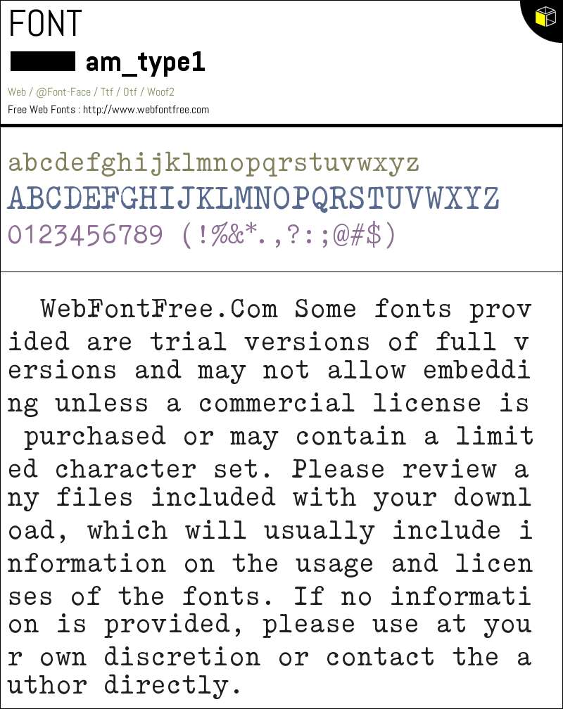 am_type1 字体 下载 - WebFontFree.Com