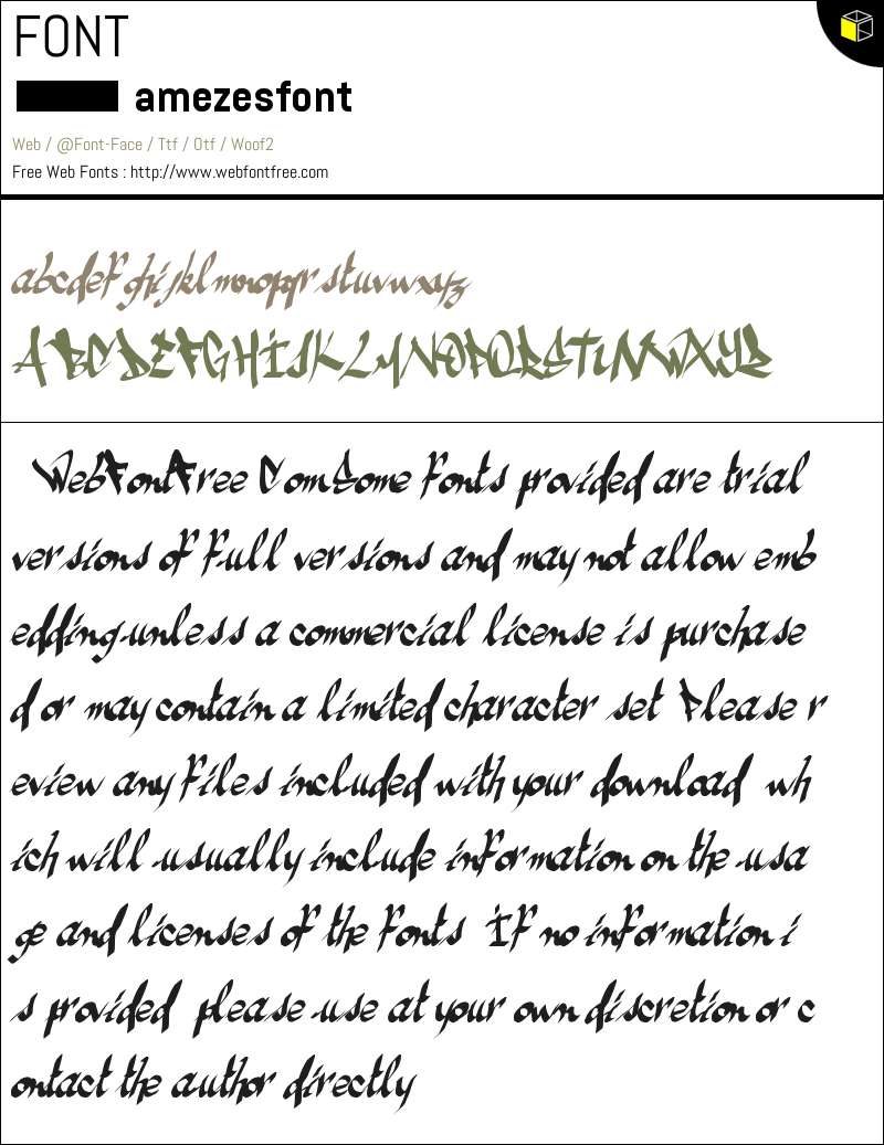 ameze'sfont Fonts Downloads - WebFontFree.Com