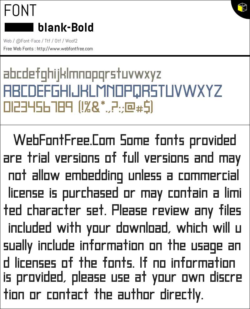 blank-Bold Fonts Downloads - WebFontFree.Com
