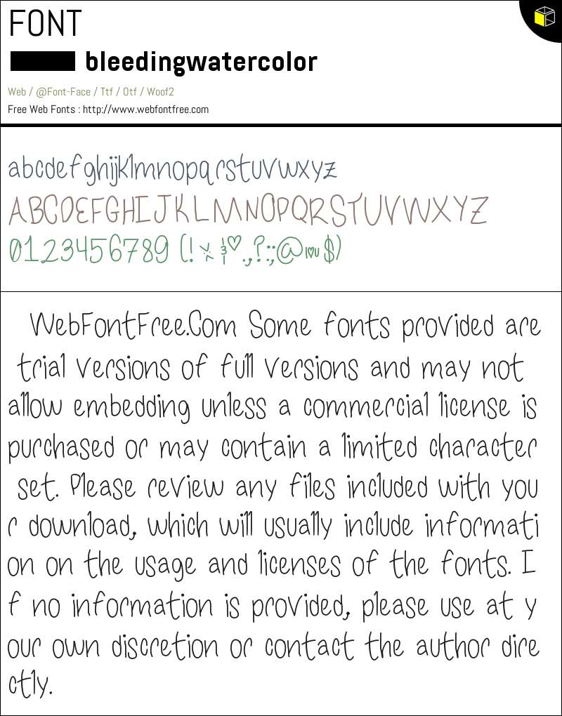 bleedingwatercolor Fonts Downloads - WebFontFree.Com