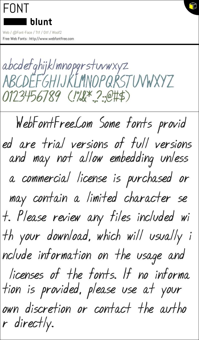 Blunt Fonts Downloads - WebFontFree.Com