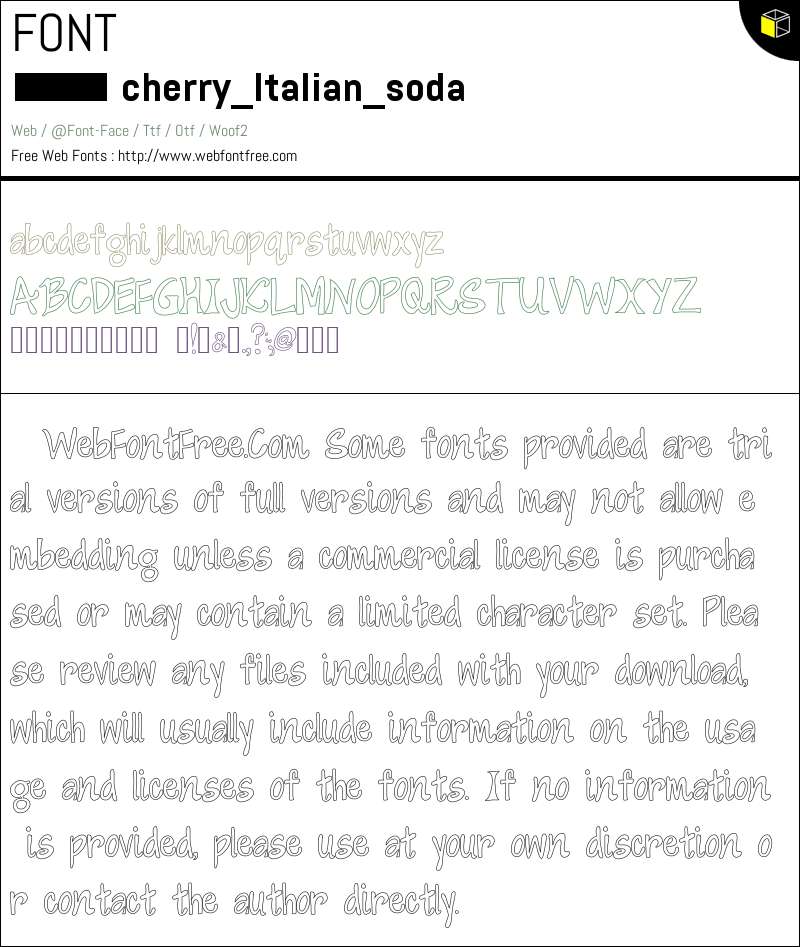 cherry Italian soda Fonts Downloads - WebFontFree.Com