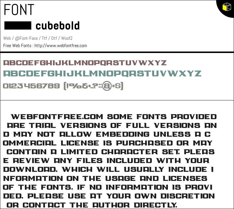 cube bold 字体 下载 - WebFontFree.Com