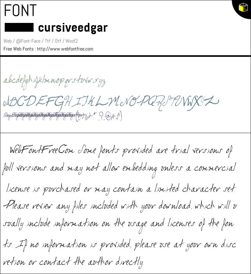 cursiveedgar Fuentes Descargar - WebFontFree.Com