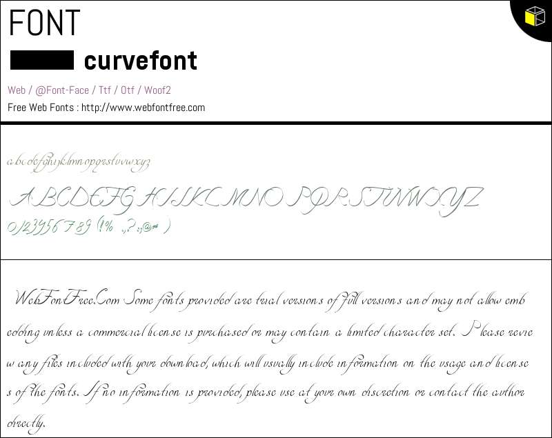 curve font Fonts Downloads - WebFontFree.Com