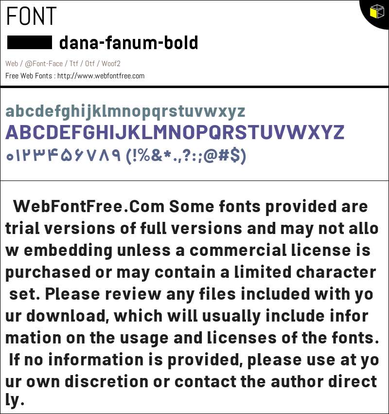 dana-fanum bold Fonts Downloads - WebFontFree.Com