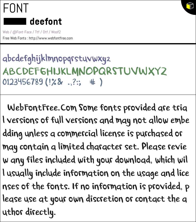 deefont Fonts Downloads - WebFontFree.Com