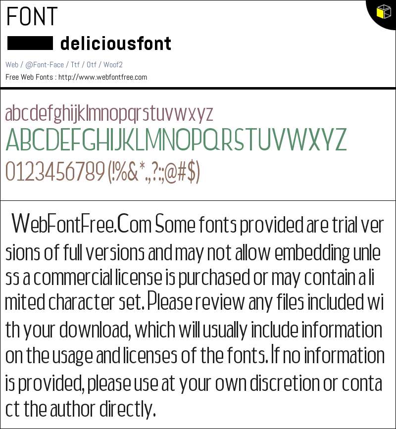deliciousfont Fonts Downloads - WebFontFree.Com
