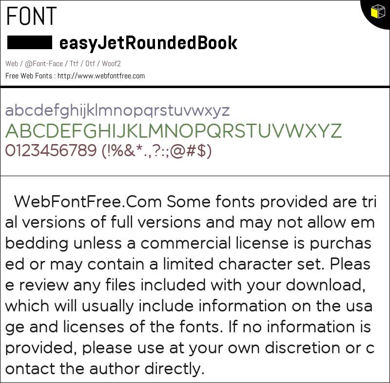 easyJet Rounded Book Regular Fonts Downloads - WebFontFree.Com