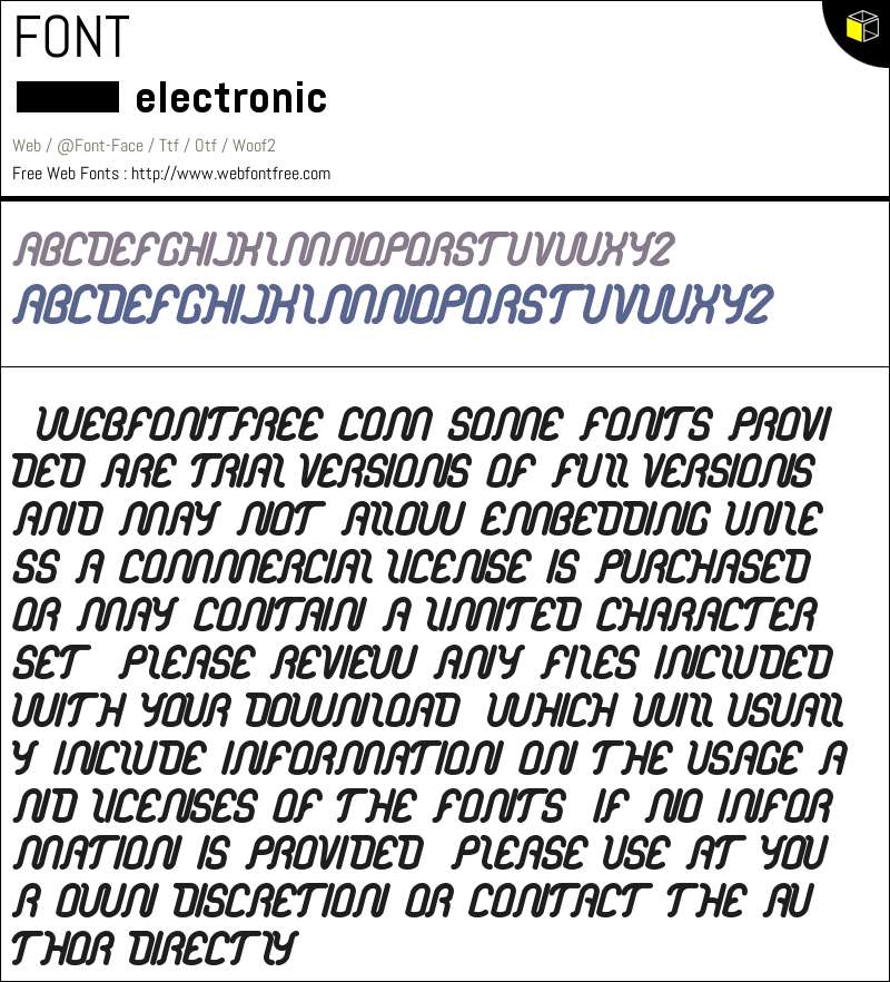 electronic Fonts Downloads - WebFontFree.Com