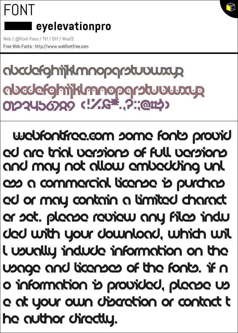 eyelevation pro Fonts Downloads - WebFontFree.Com