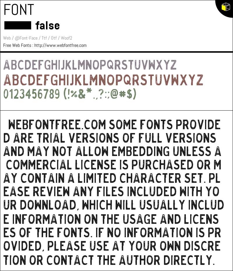false Fonts Downloads - WebFontFree.Com
