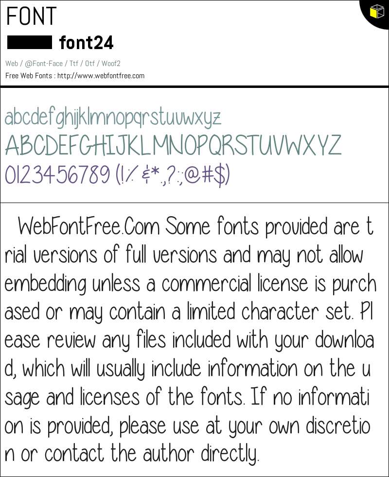 font24 Fonts Downloads - WebFontFree.Com