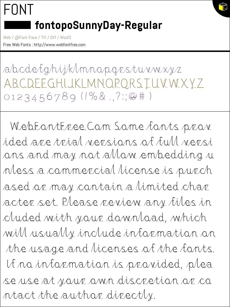 fontopoSunnyDay Regular Fonts Downloads - WebFontFree.Com