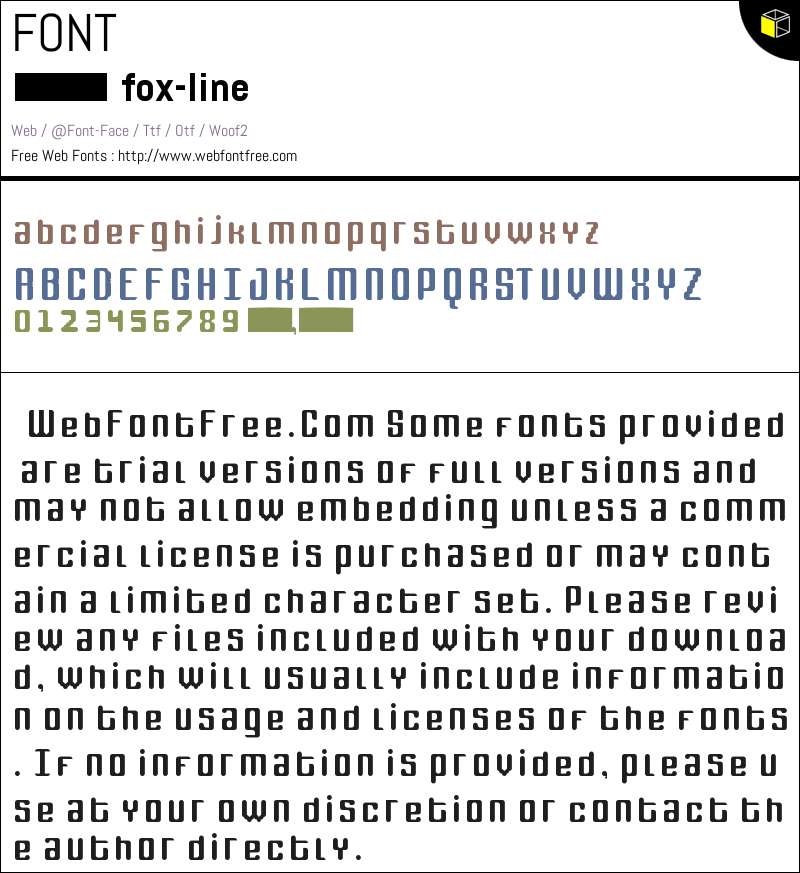 fox line Regular Fonts Downloads - WebFontFree.Com