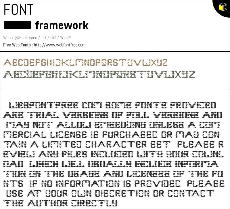 frame work Fonts Downloads - WebFontFree.Com