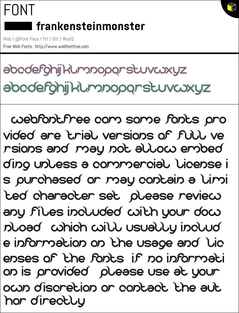 frankenstein monster Fonts Downloads - WebFontFree.Com