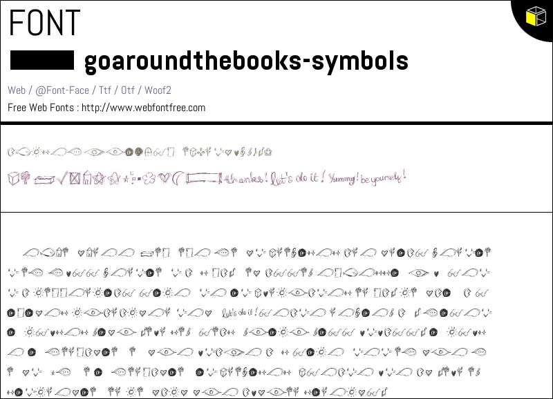 go around the books - symbols Fonts Downloads - WebFontFree.Com