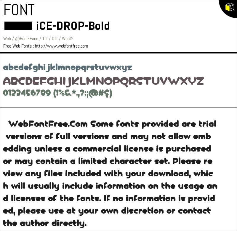 iCE DROP Bold Fonts Downloads - WebFontFree.Com