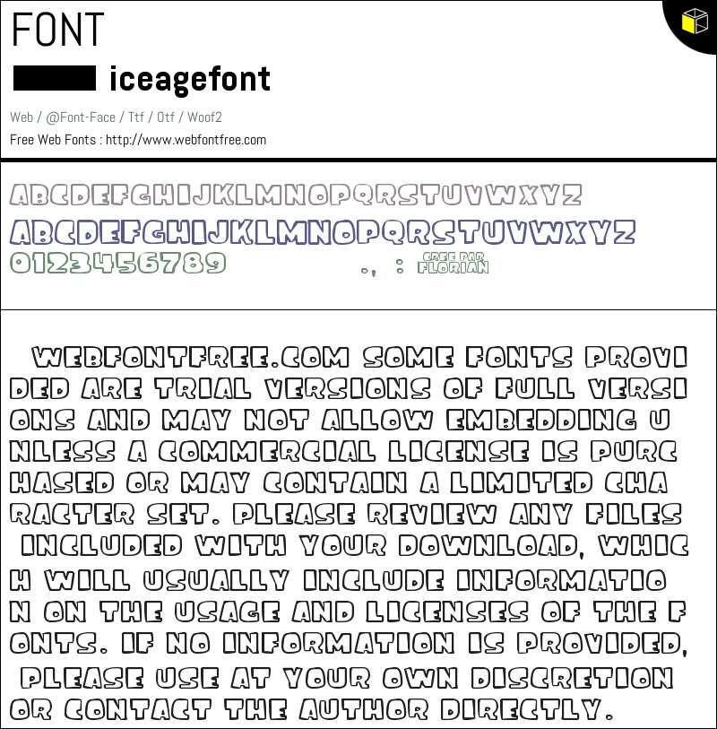 ice age font Fonts Downloads - WebFontFree.Com