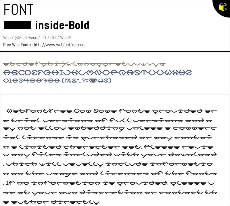 inside Bold Fonts Downloads - WebFontFree.Com