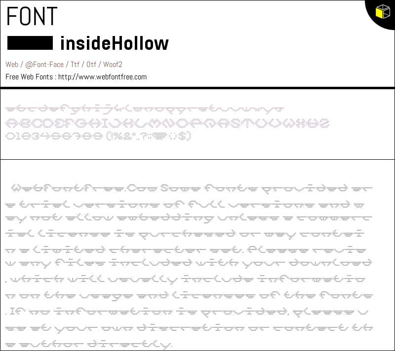 inside-Hollow Fonts Downloads - WebFontFree.Com