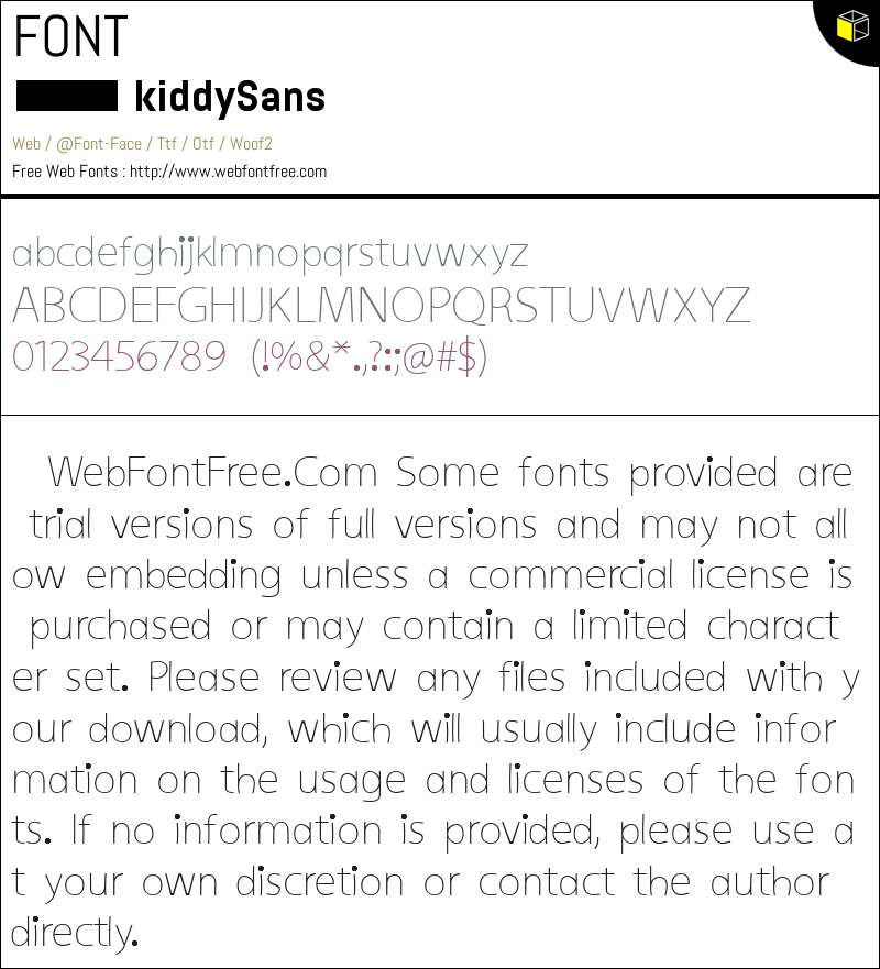 kiddySans Fonts Downloads - WebFontFree.Com