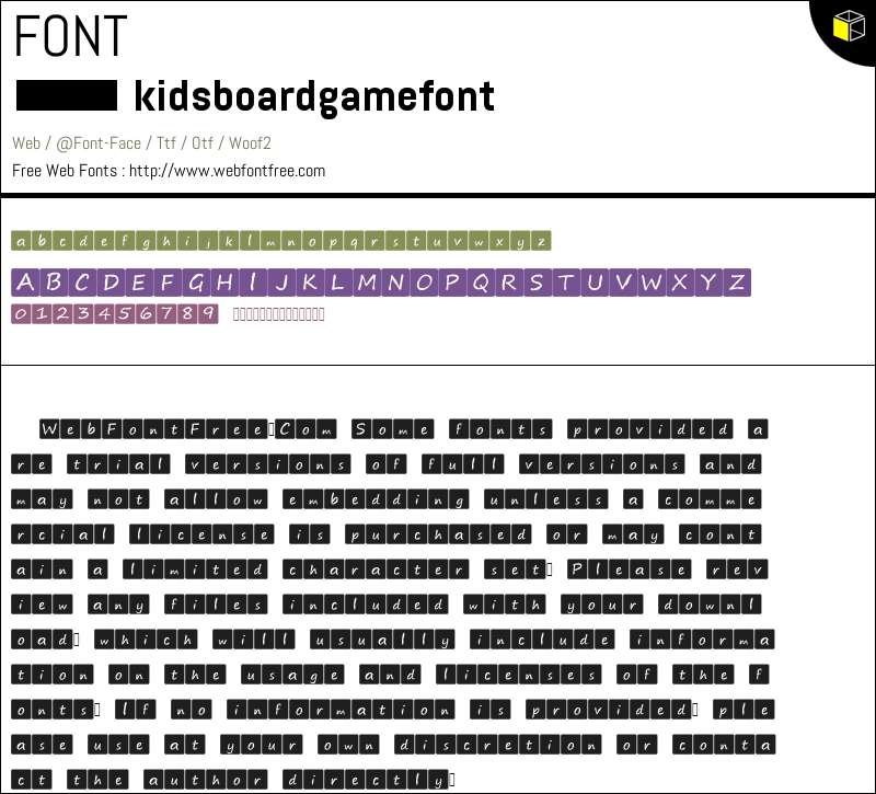 Kids board game Fonts Downloads - WebFontFree.Com