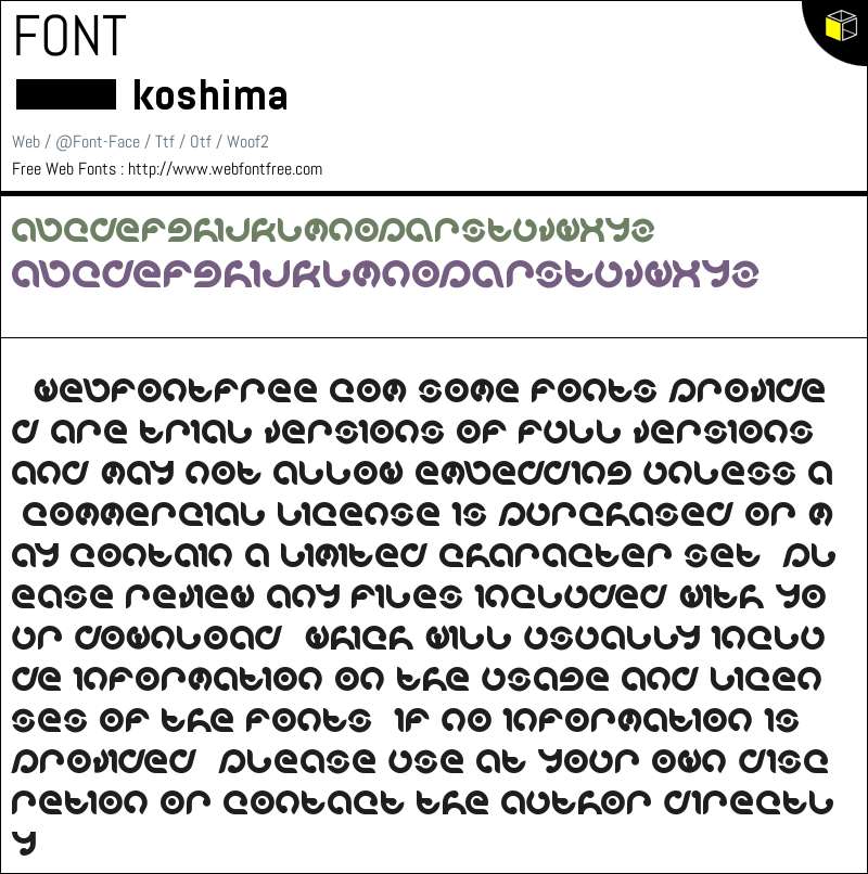koshima Fonts Downloads - WebFontFree.Com