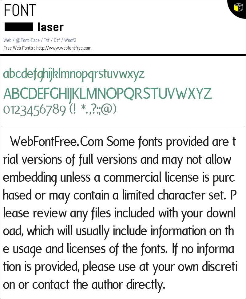 laser Fonts Downloads - WebFontFree.Com