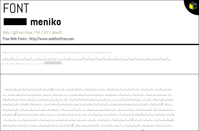 meniko Fonts Downloads - WebFontFree.Com