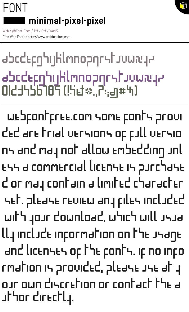 minimal-pixel pixel Fonts Downloads - WebFontFree.Com