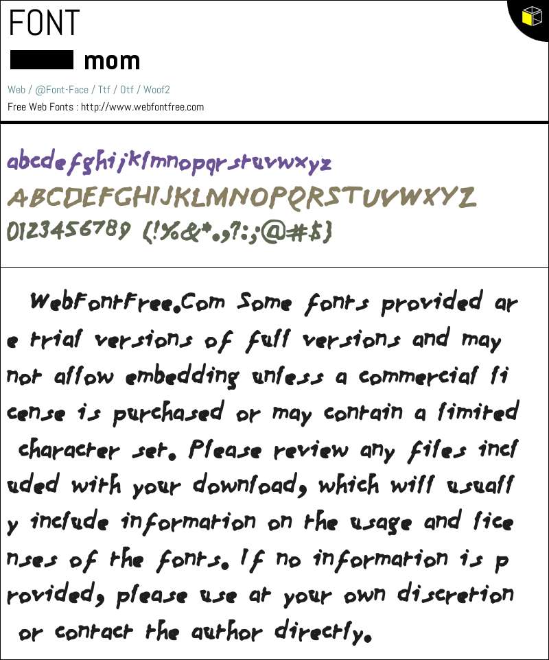 mom Fonts Downloads - WebFontFree.Com