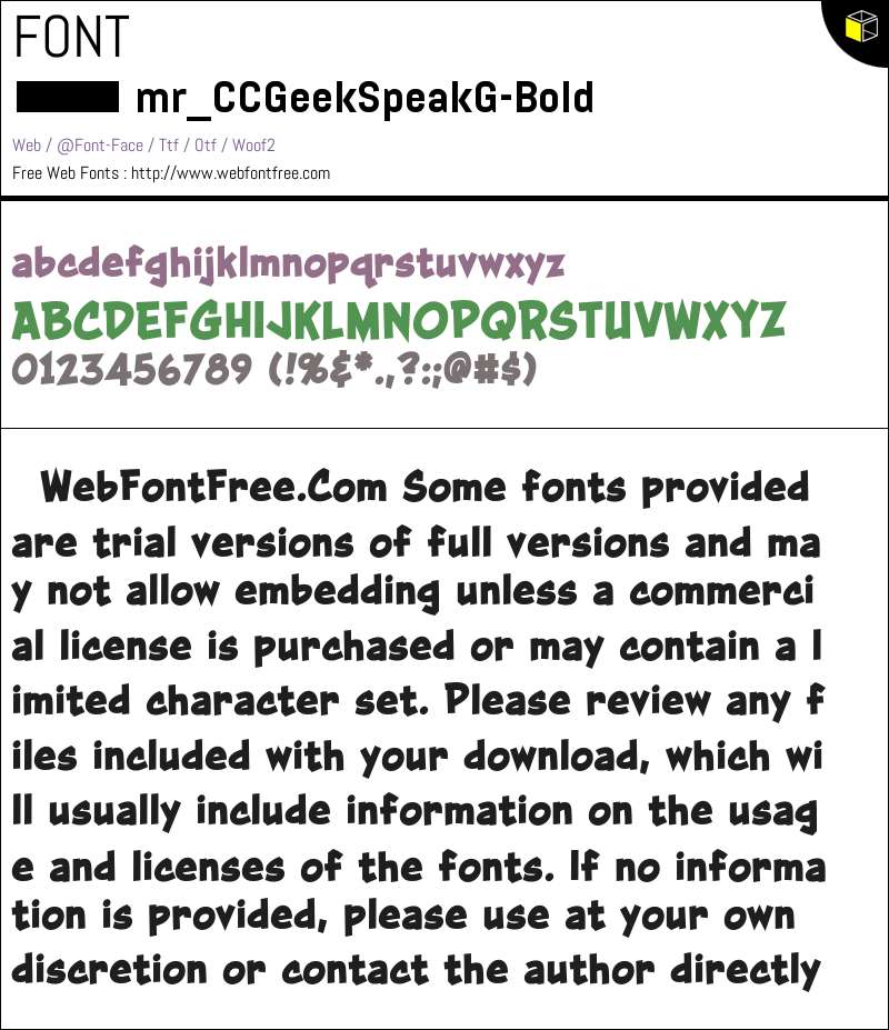 mr_CCGeekSpeakG Bold Fuentes Descargar - WebFontFree.Com