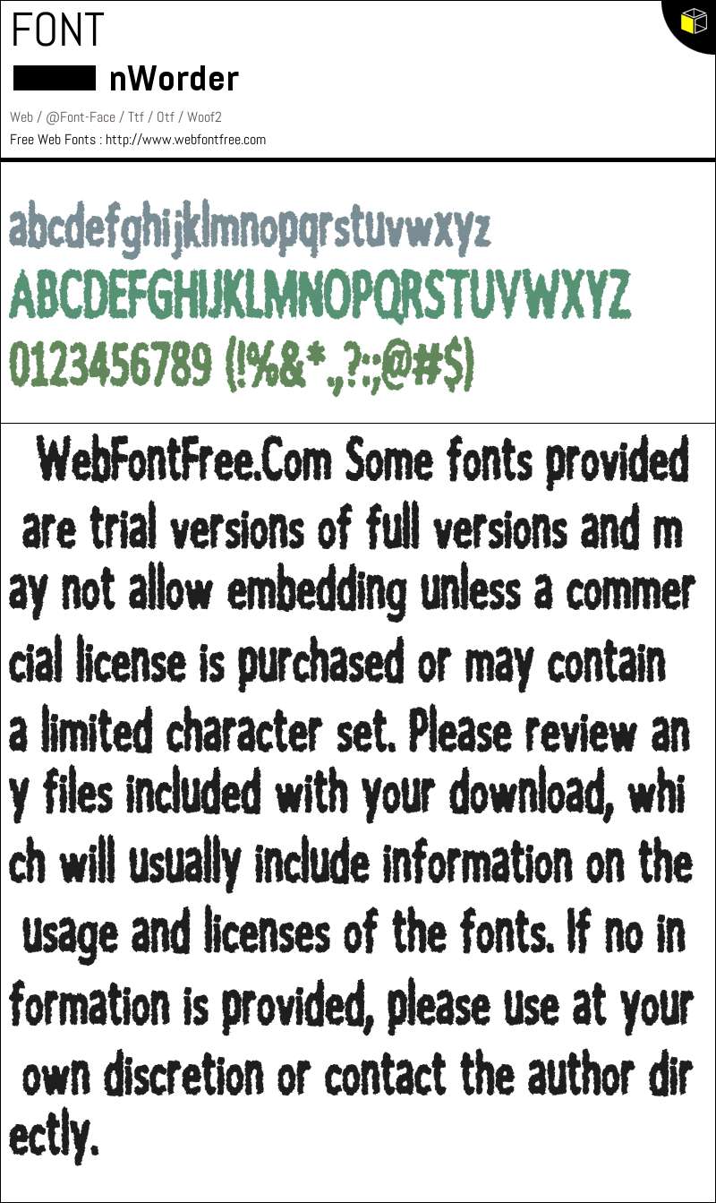 nWorder Fonts Downloads - WebFontFree.Com