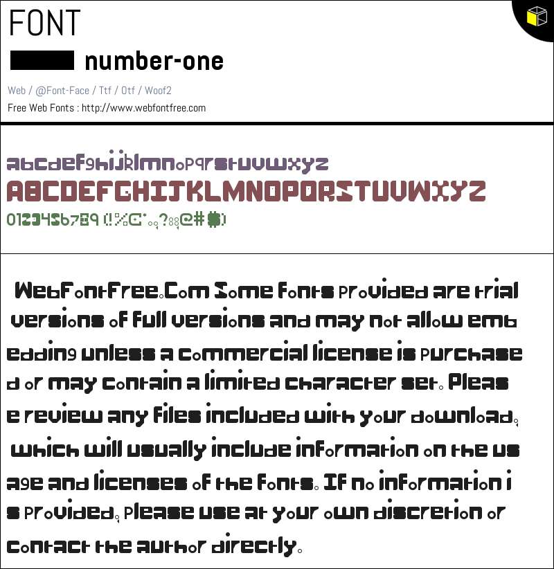 number one Regular Fonts Downloads - WebFontFree.Com