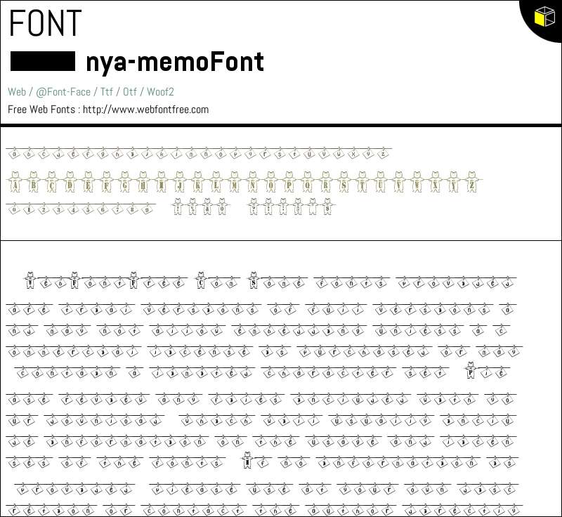 nya-memo Font Fonts Downloads - WebFontFree.Com