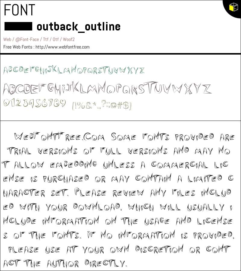 outback_outline Fonts Downloads - WebFontFree.Com