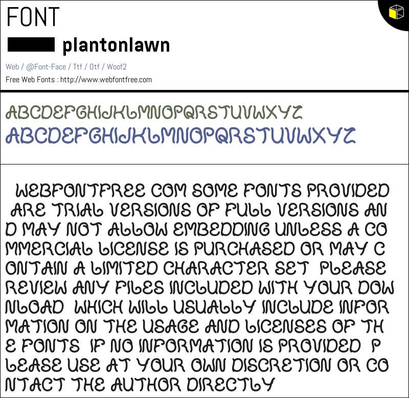plant on lawn Fonts Downloads - WebFontFree.Com